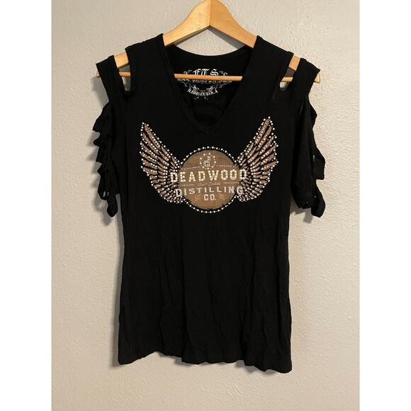 Sturgis | Tops | Sturgis Womens Top Large Black Angel Wing Graphic ...